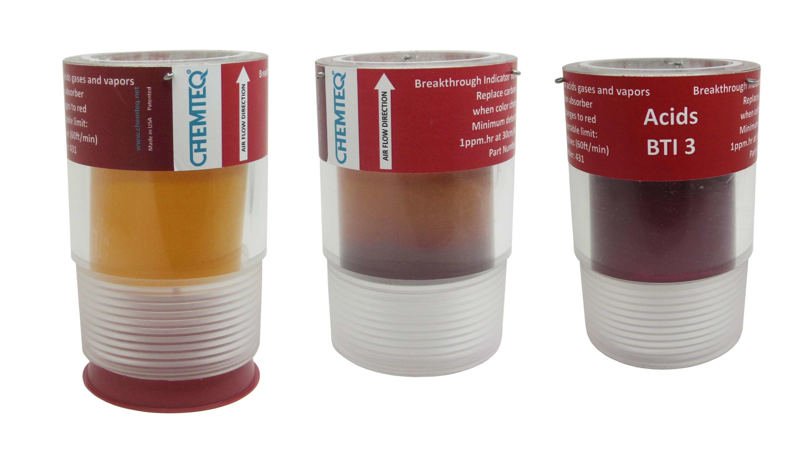 Acid Vapors Breakthrough Indicator (BTI3). Reliable and cost effective.