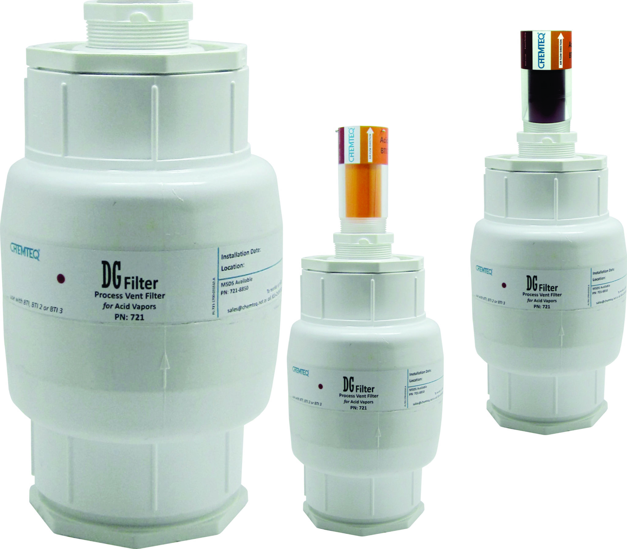 Acids Vapors DG-FILTER 721. For best results, use with BTI or BTI2