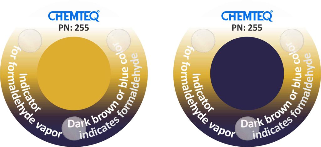 Formaldehyde Breakthrough-Indicator Sticker-B (BTIS B). Leak detector