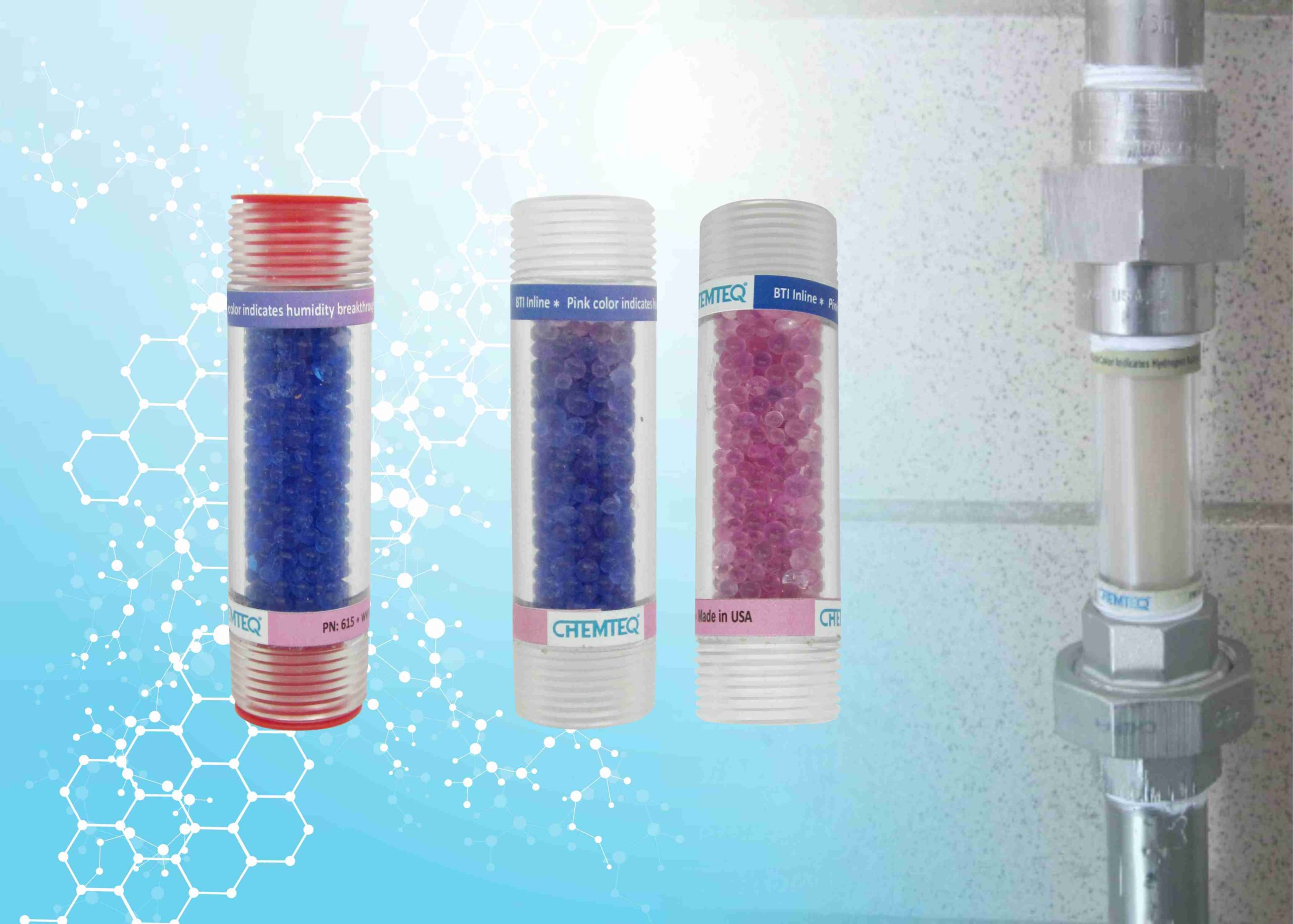 Humidity Breakthrough Indicator Inline. Indicate humidity levels.