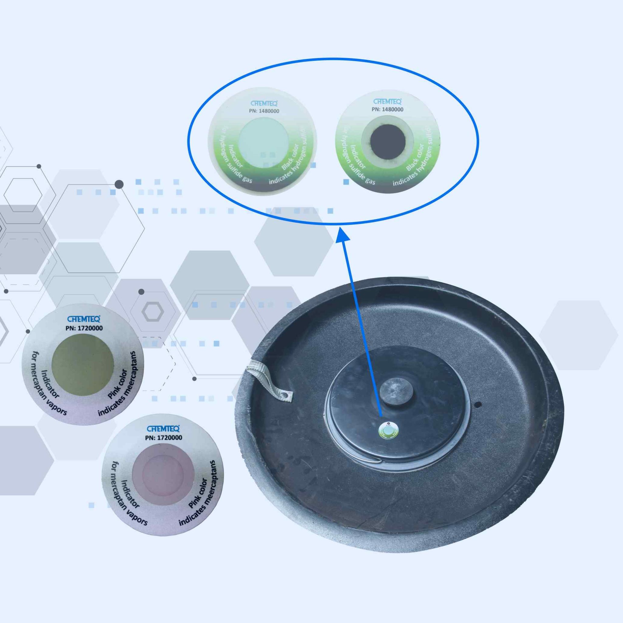 Filter change indicator Stickers for ductless hood & sewer manhole filters